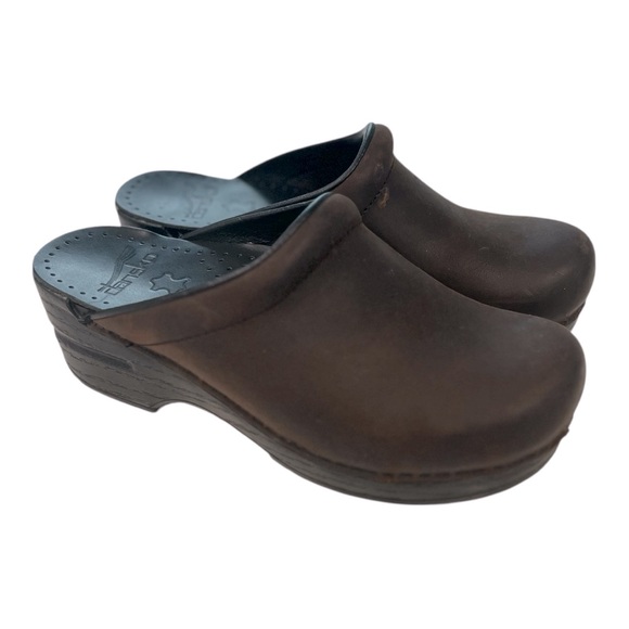Dansko | Shoes | Dansko Sonja Antique Clogs Brown Leather Upper Size 35 ...